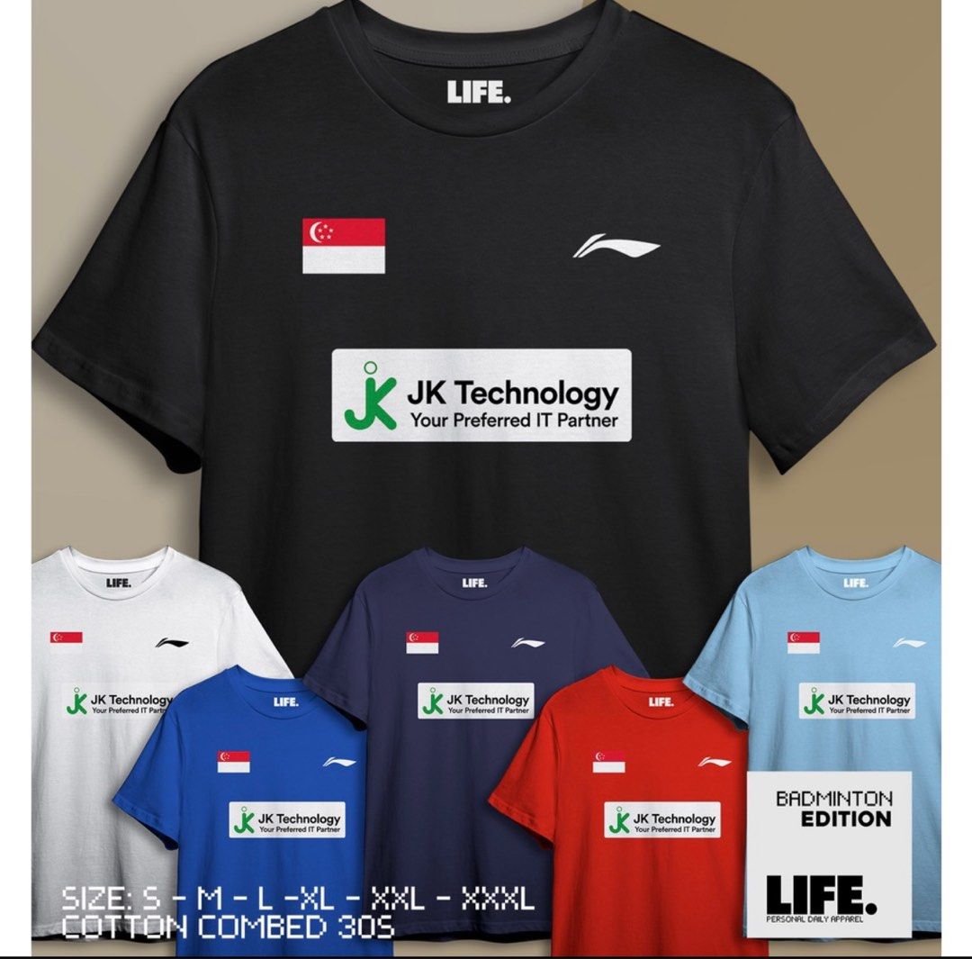Singapore JK Technology Badminton Shirt, Men's Fashion, Tops & Sets, Tshirts & Polo Shirts on ...