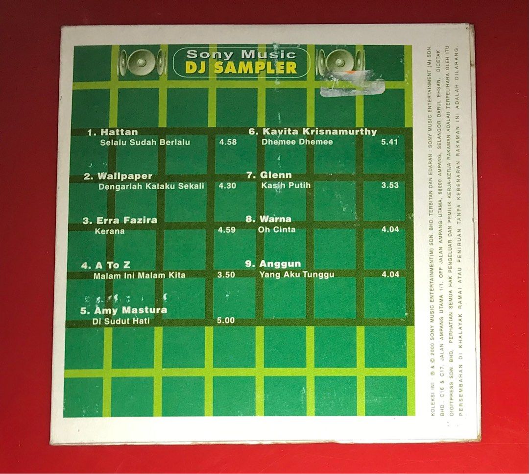 SONY MUSIC DJ SAMPLER (MALAY) CD, Hobbies & Toys, Music & Media, CDs ...
