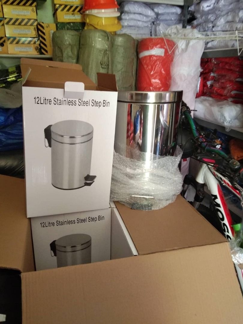stainless trash bin 12 liters, Furniture & Home Living, Cleaning ...