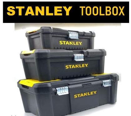 STANLEY TOOLBOX WITH METAL LATCHES/ TOOL BOX TOOLS STORAGE CONTAINER ...