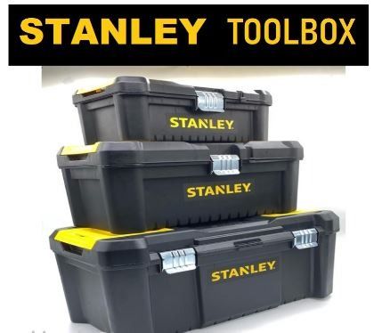 STANLEY TOOLBOX WITH METAL LATCHES/ TOOL BOX TOOLS STORAGE CONTAINER ...