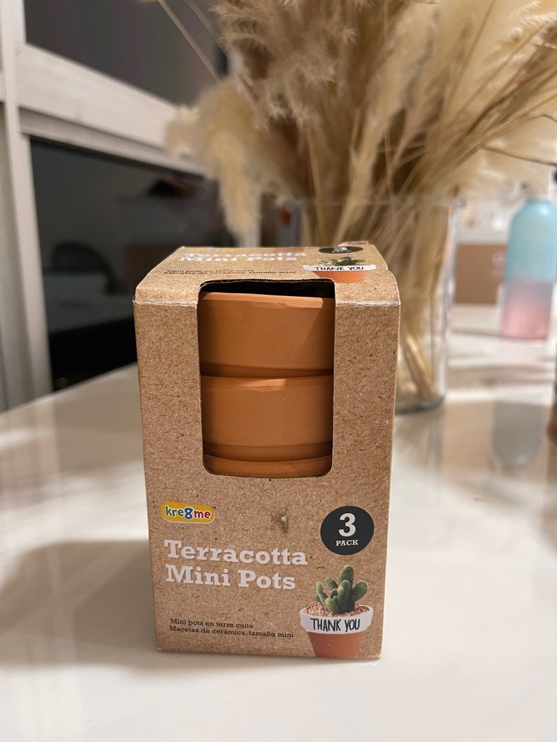 Terracotta Mini Pots 3 pack, Furniture & Home Living, Gardening, Pots ...