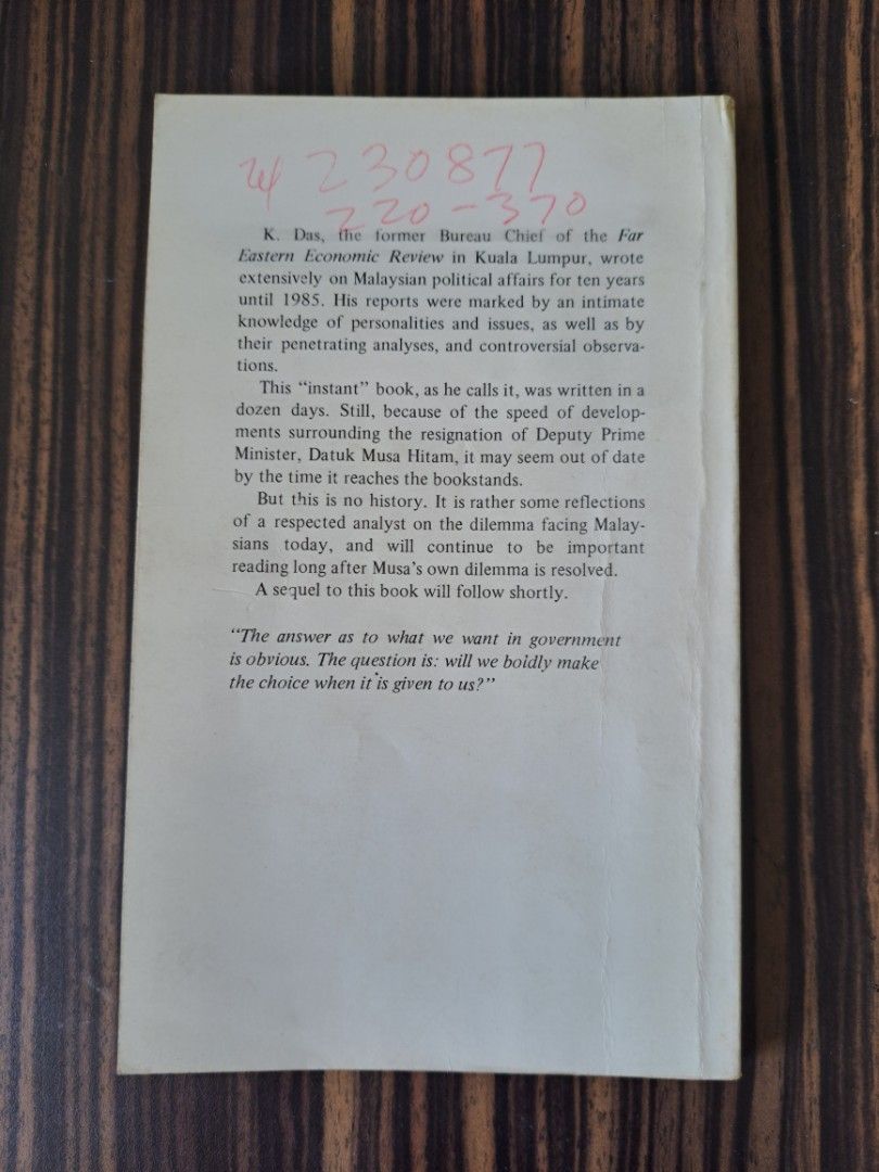 The Musa Dilemma: Reflections on the decision of Datuk Musa Hitam to ...