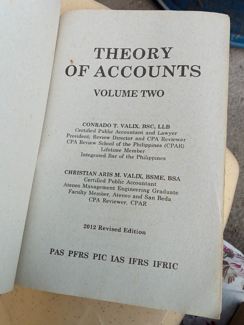 THEORY OF ACCOUNTS VOLUME 2 by CONRADO T. VALIX & CHRISTIAN M. VALIX on ...