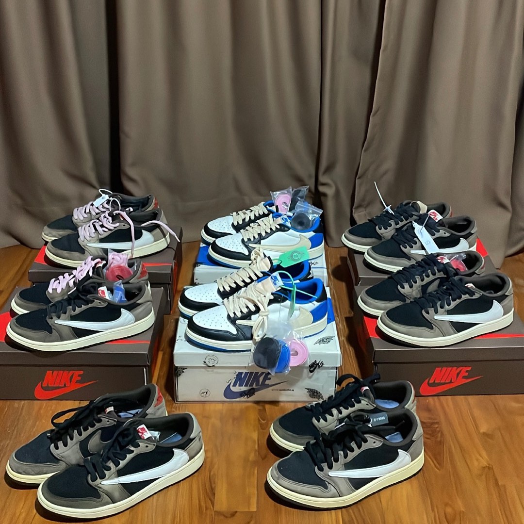 Travis Scott Fragment Air Jordan 1 and Travis Low Mocha for Sale, Men's ...
