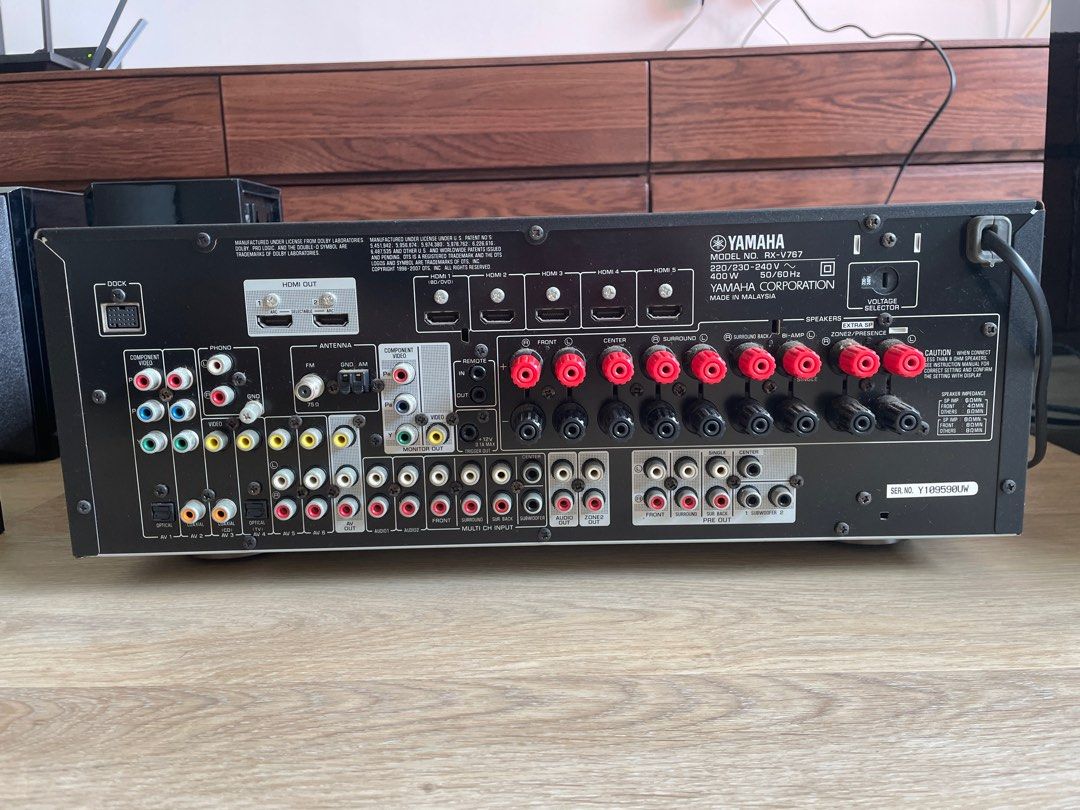 Yamaha AV Receiver RX767 + Free 1 subwoofer and 5 speakers, Audio ...