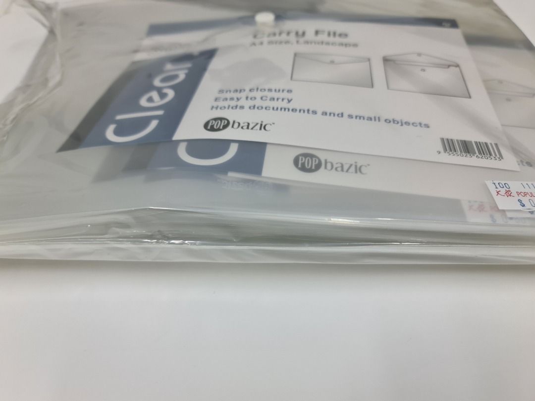 10-pack 10 pieces of CLEAR PLASTIC folder carry folder button A4 Pack ...