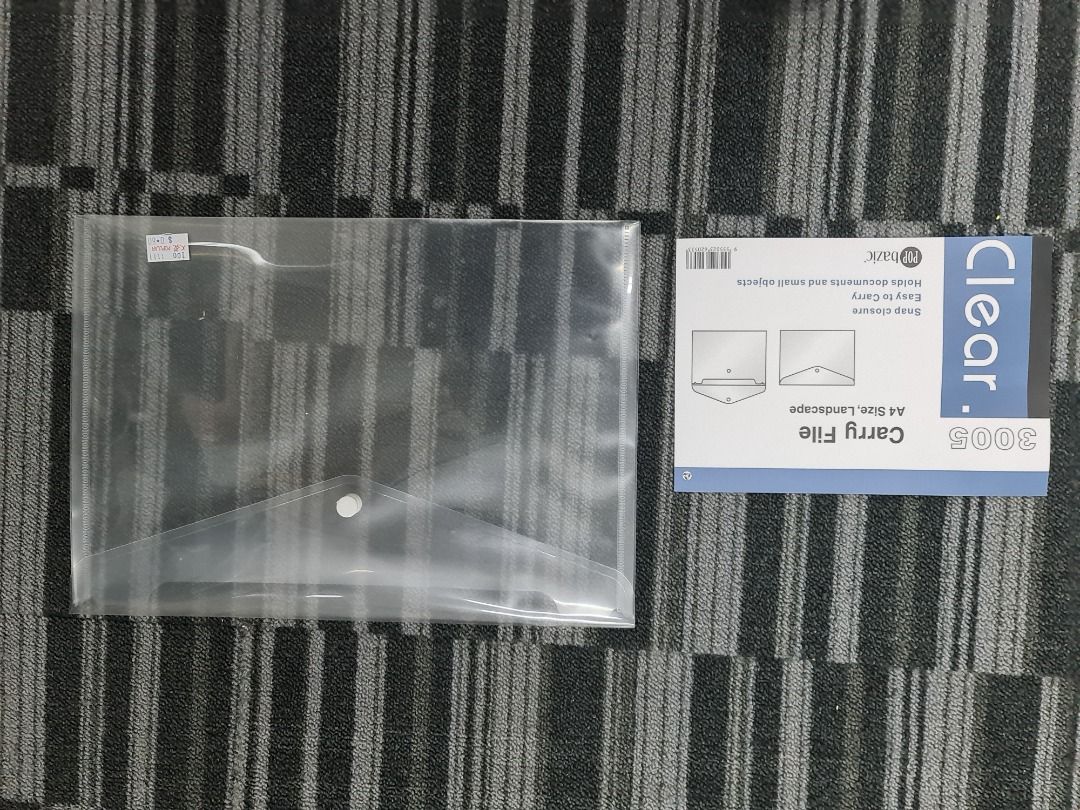 10-pack 10 pieces of CLEAR PLASTIC folder carry folder button A4 Pack ...