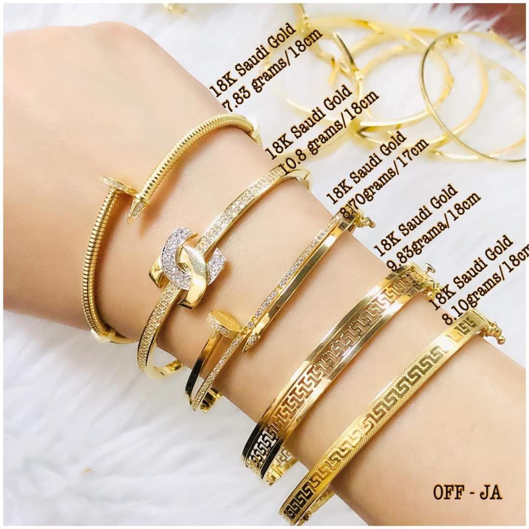 18K Saudi Gold bangles, Women's Fashion, Jewelry & Organizers ...