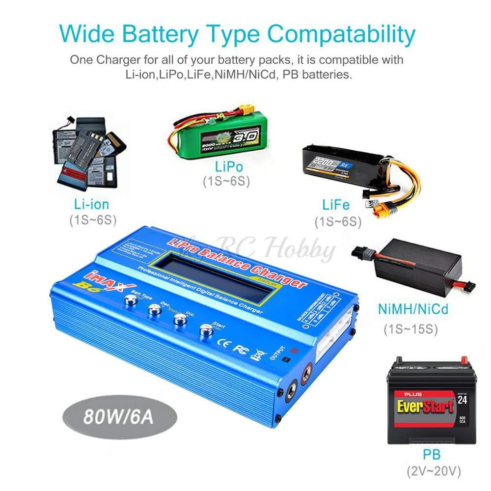 2309) IMAX B6 BATTERY CHARGER 80W LIPRO BALANCE CHARGER DISCHARGER LIPO ...