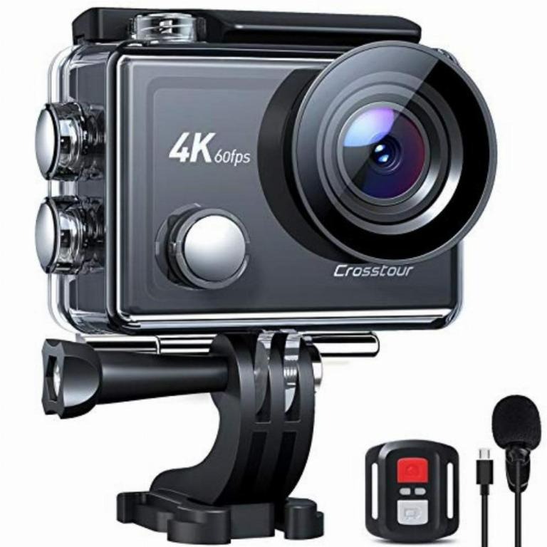2932) CROSSTOUR CT9900 ACTION CAMERA 4K 60FPS MICROPHONE 8X ZOOM ULTRA ...