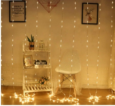 3 Meter x 3 Meter Meteor Led Curtain Lights , 8 Different Speeds , Warm ...