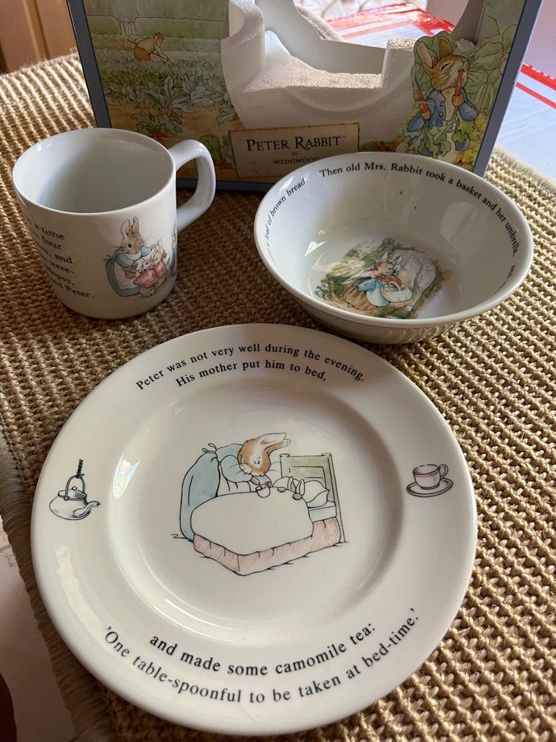 3-pc Ceramic Set (Peter Rabbit), Furniture & Home Living, Kitchenware ...