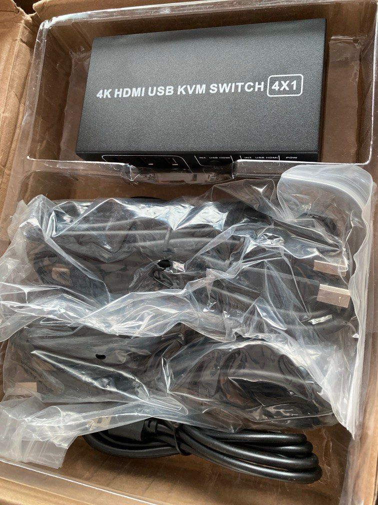 4K Switch KVM HDMI-compatible Switcher 4-port USB HDMI-compatible KVM ...