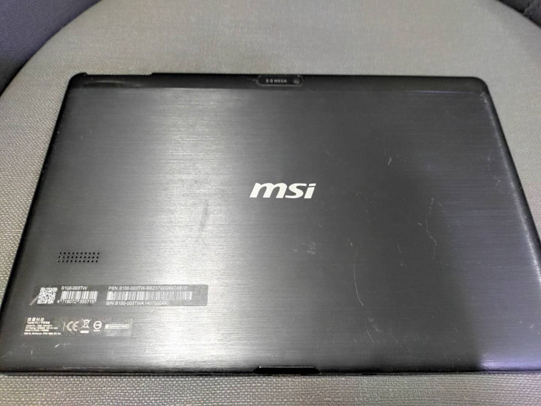 外觀佳 微星MSI 10吋 三合一變形 輕薄平板電腦 ms nd11 S100 不過電 不開機 當零件機 拍室, 手機及配件, 平板電腦 ...