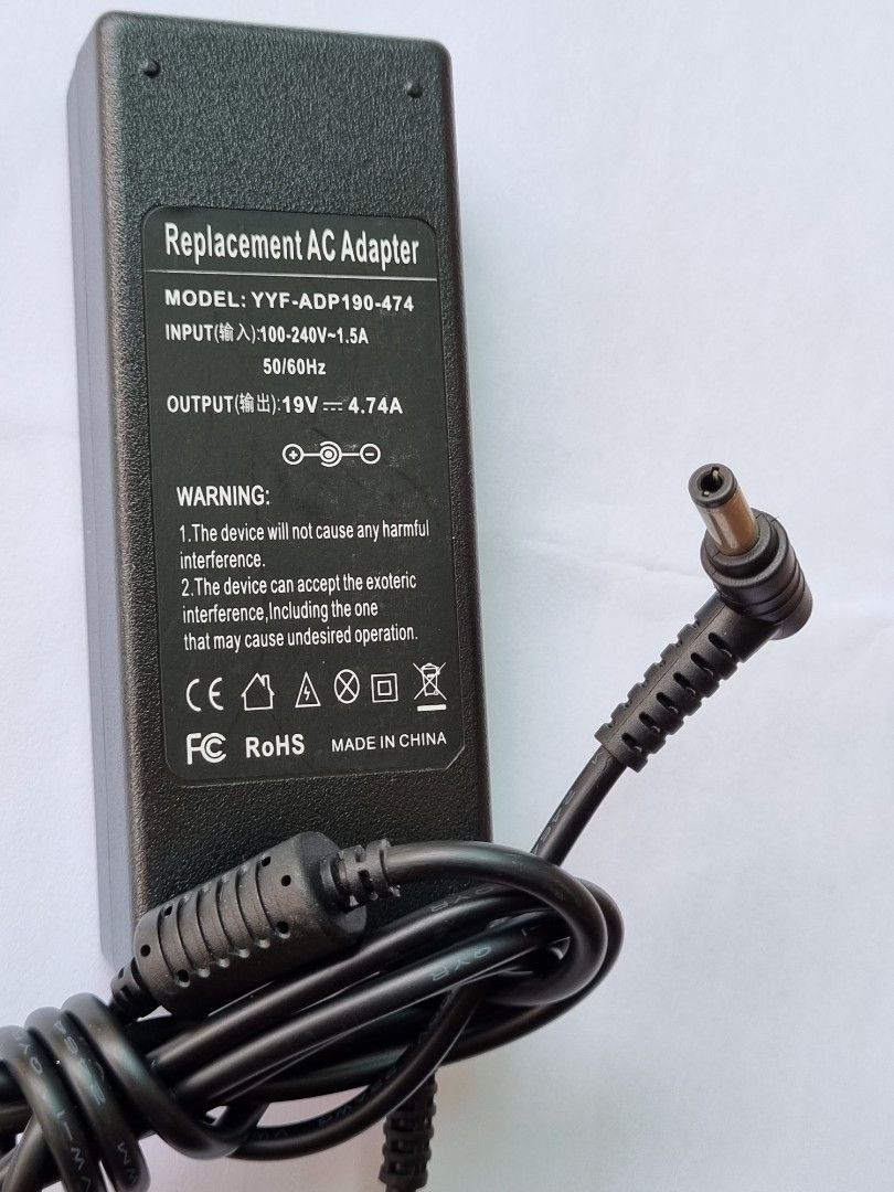 Laptop Adapter 19V, 4.74A, Computers & Tech, Parts & Accessories ...