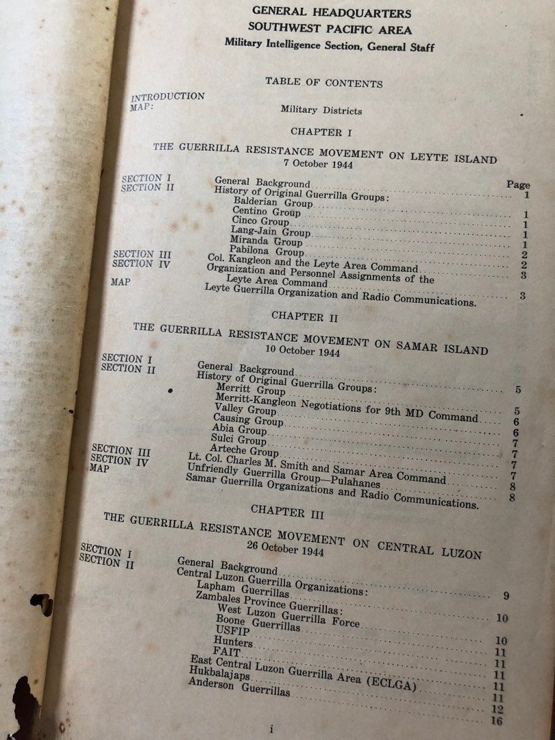 Antique Rare Filipiniana Publication GUERRILLA RESISTANCE MOVEMENTS IN ...