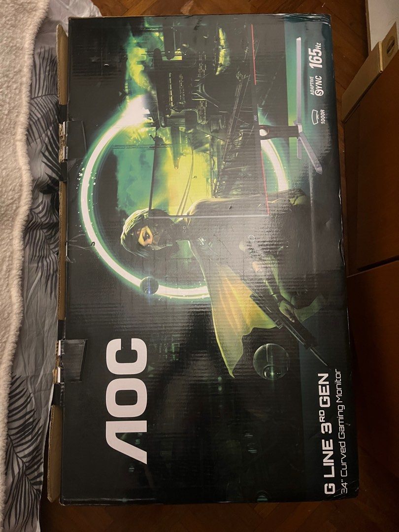 AOC 34" Ultrawide 1000R Curve 4k Gaming Monitor 3440x1440 HDR 165Hz ...