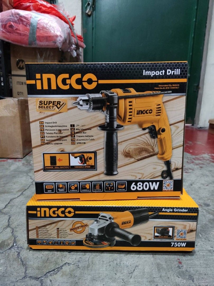 Barena drill and grinder set ingco 2 in 1, Commercial & Industrial ...
