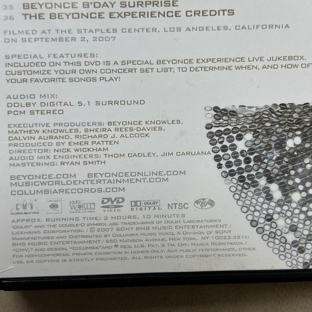 Beyonce The Beyonce Experience Live Region 1 DVD, Hobbies & Toys, Music ...