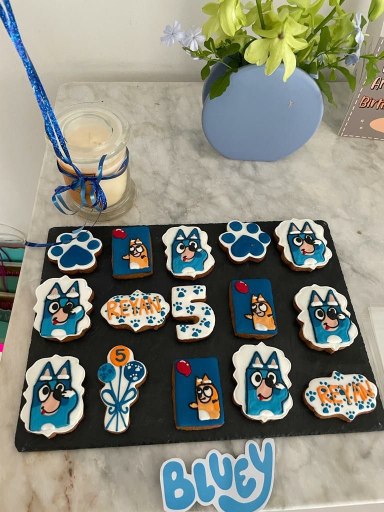 Bluey Icing Cookies, Food & Drinks, Homemade Bakes on Carousell