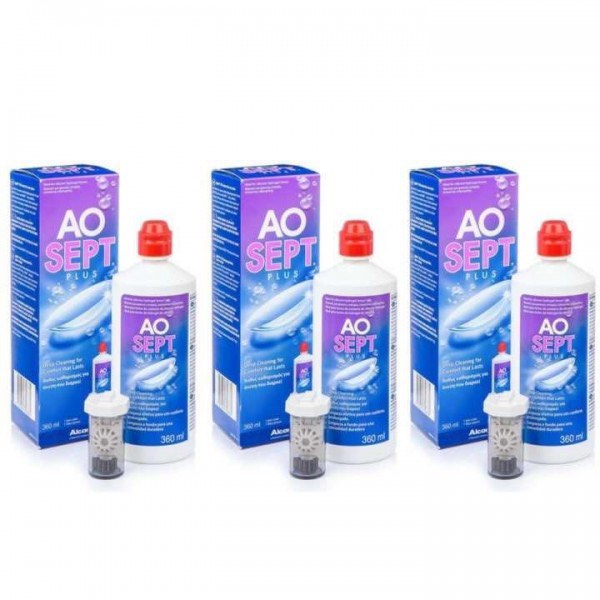 BNIB AOSEPT Plus Cleaning Disinfecting Solution ( ao sept in a box of 3), Beauty & Personal Care ...
