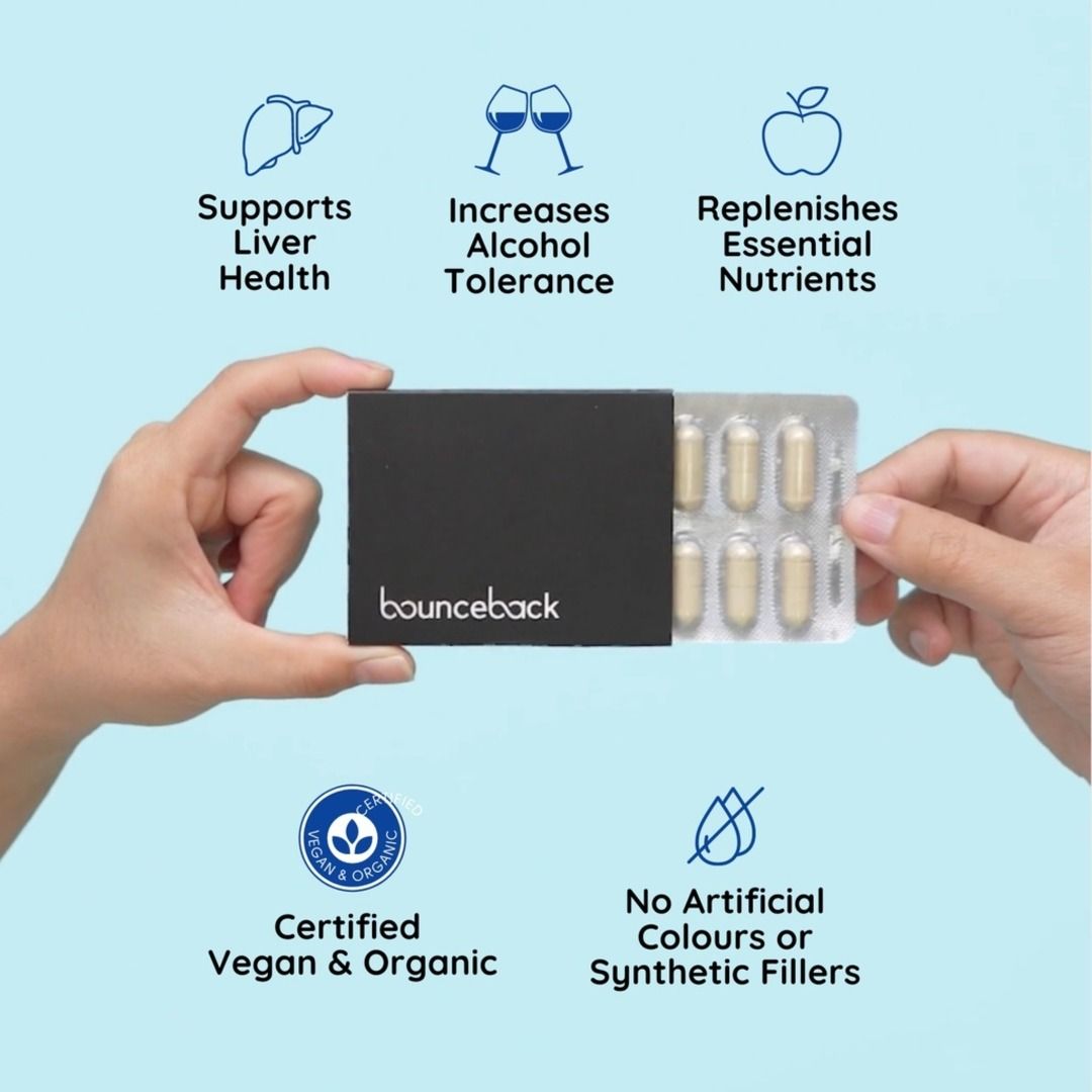 BounceBack Alcohol Tolerance Capsules (Singspore GMP-Cerified), Health ...