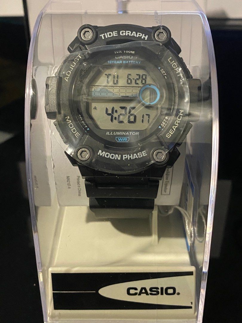 Casio WS1300H-1AVDF moonphase watch, Men's Fashion, Watches ...