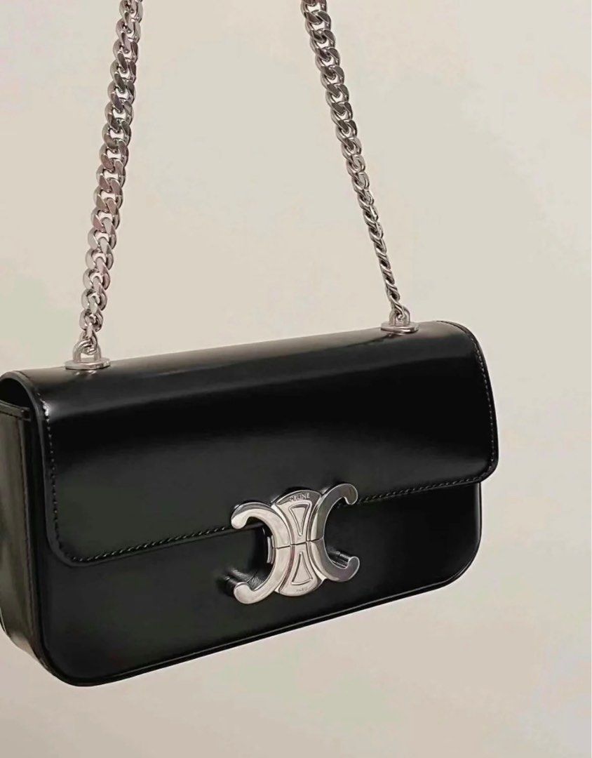 Celine triomphe chain shoulder bag, Women's Fashion, Bags & Wallets ...