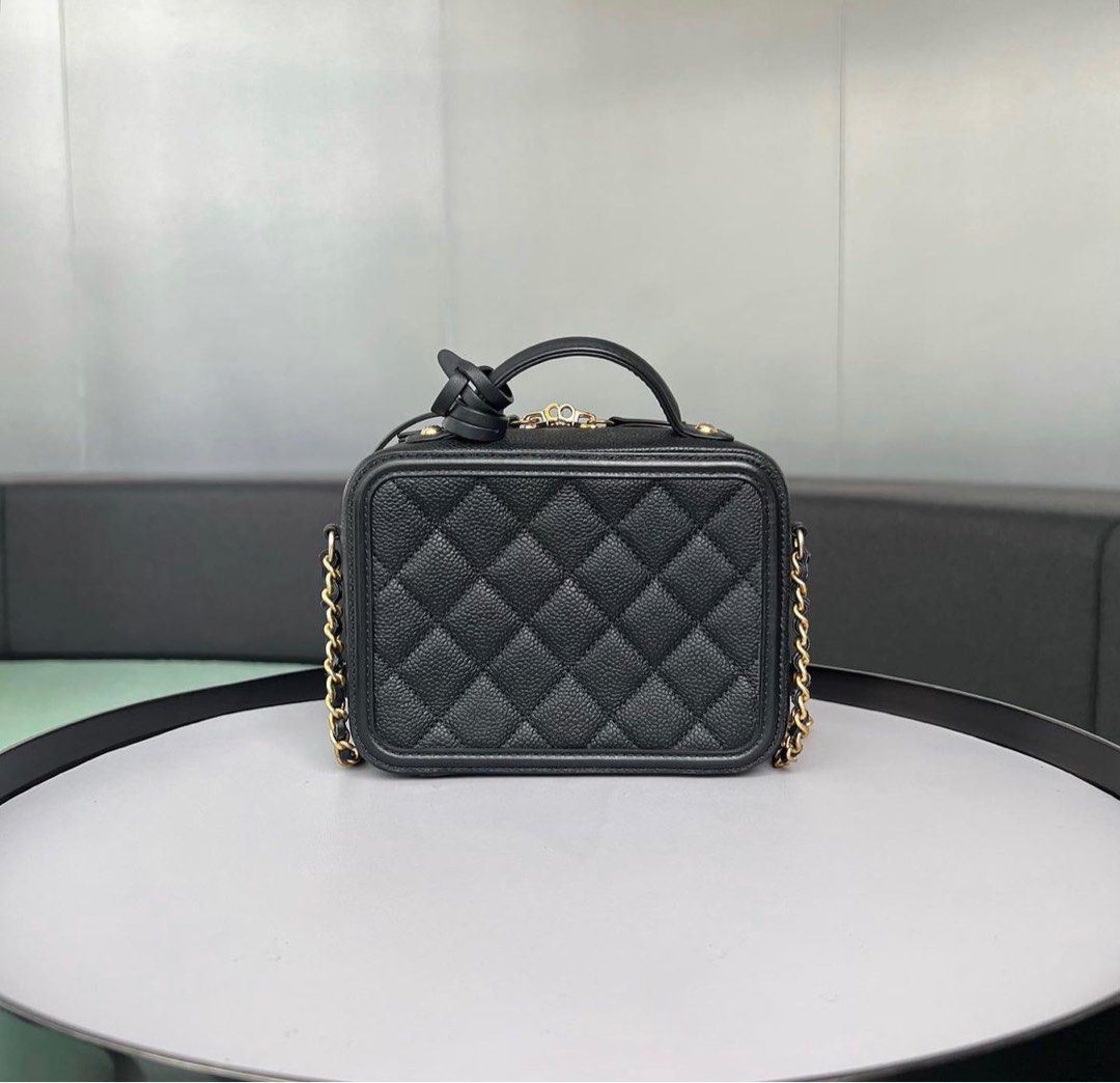 Chanel Filigree Vanity Small Caviar Black Ghw, Luxury, Bags & Wallets ...