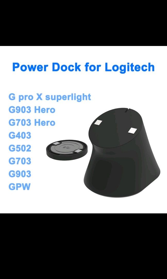 Charging dock for Logitech wireless G Pro X superlight, G502 X, etc ...