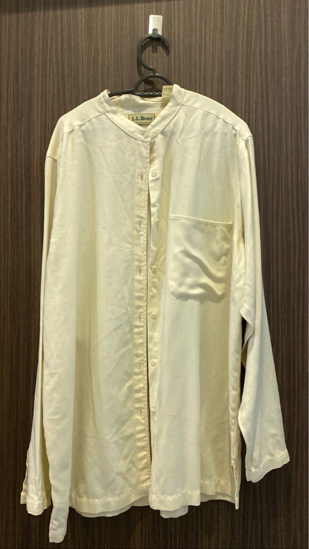 cream formal shirt, Women's Fashion, Tops, Longsleeves on Carousell