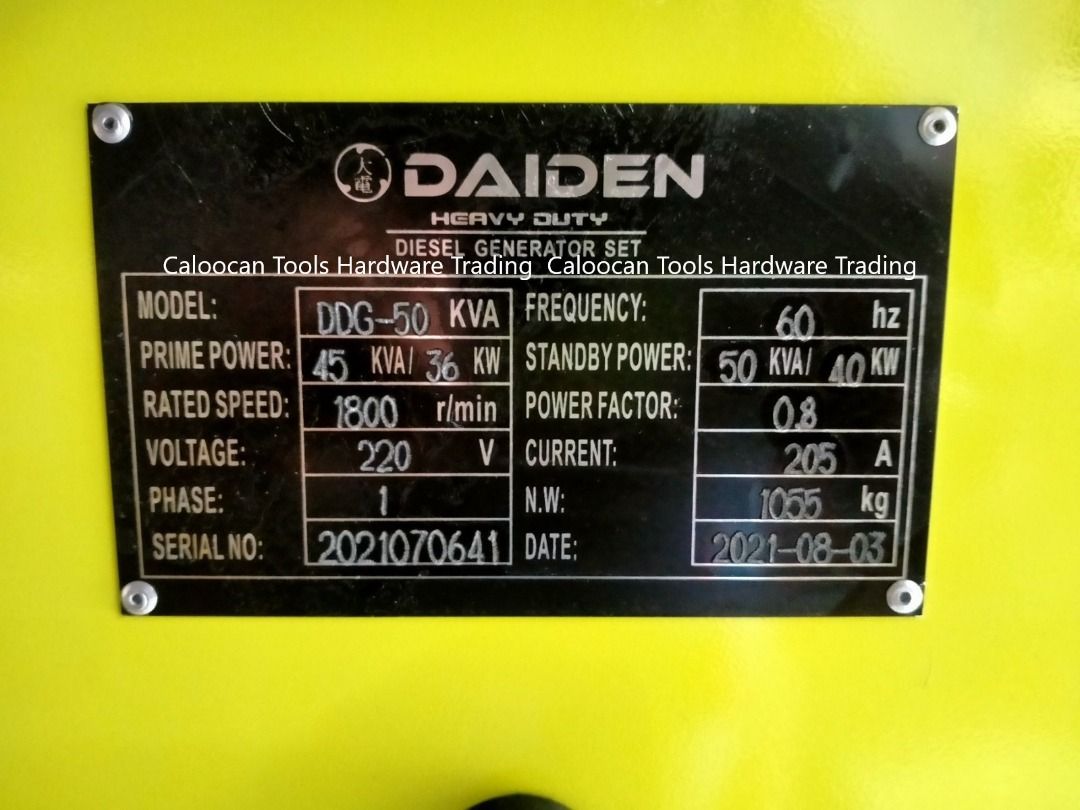 Daiden Japan Industrial 50Kva Diesel Generator Silent Type Single Phase ...