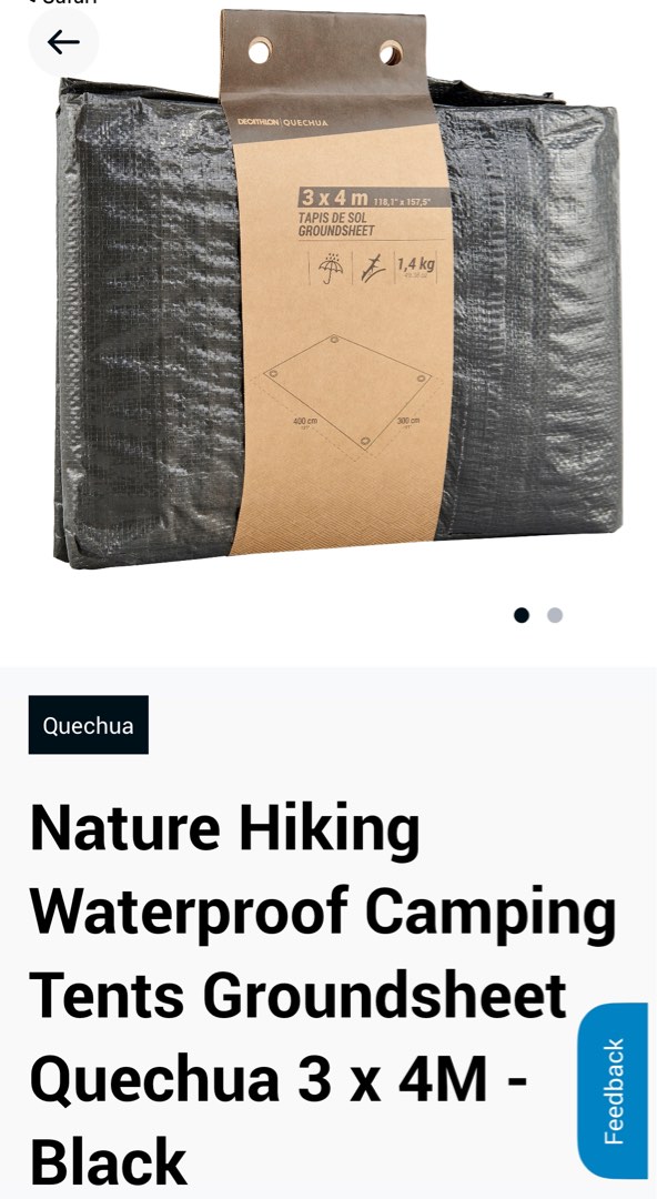 Decathlon Ground Sheet 3x4m, Sports Equipment, Hiking & Camping on ...