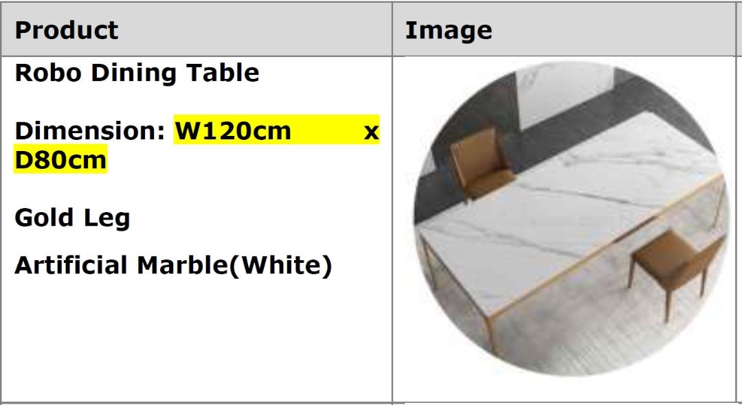 [MUST GO TODAY] Fake Marble Dining Table with Gold Legs, Furniture ...
