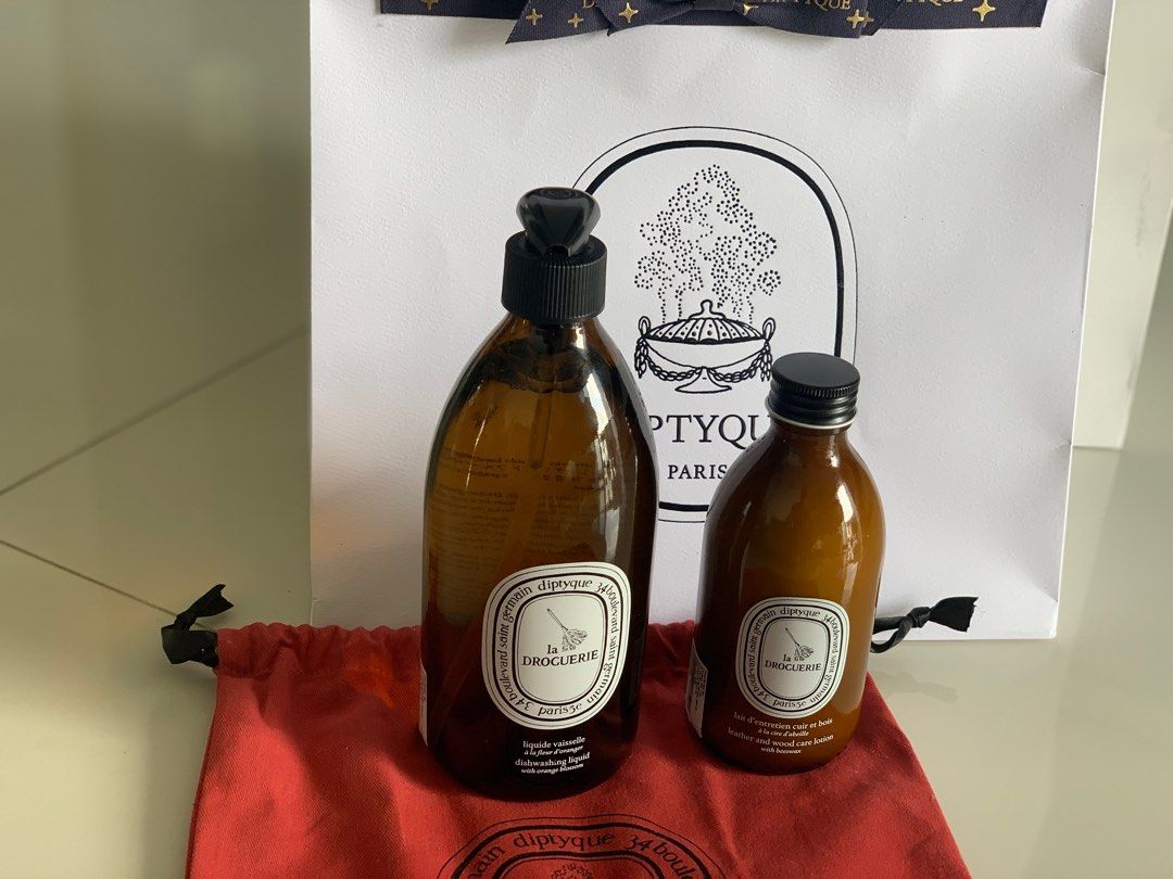 diptyque leather and wood care lotion & dishwashing liquid, Furniture ...