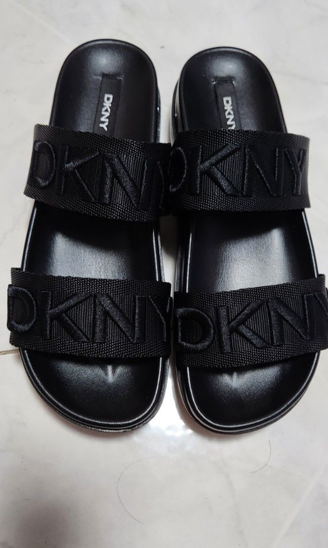DKNY SANDAL SLIDES, Women's Fashion, Footwear, Sandals on Carousell