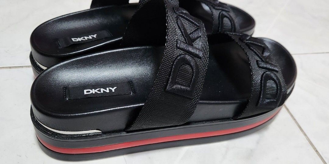 DKNY SANDAL SLIDES, Women's Fashion, Footwear, Sandals on Carousell