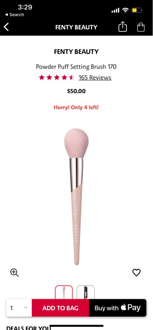 Fenty Beauty Powder Puff Setting Brush 170, Beauty & Personal Care ...