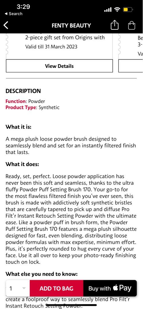 Fenty Beauty Powder Puff Setting Brush 170, Beauty & Personal Care ...