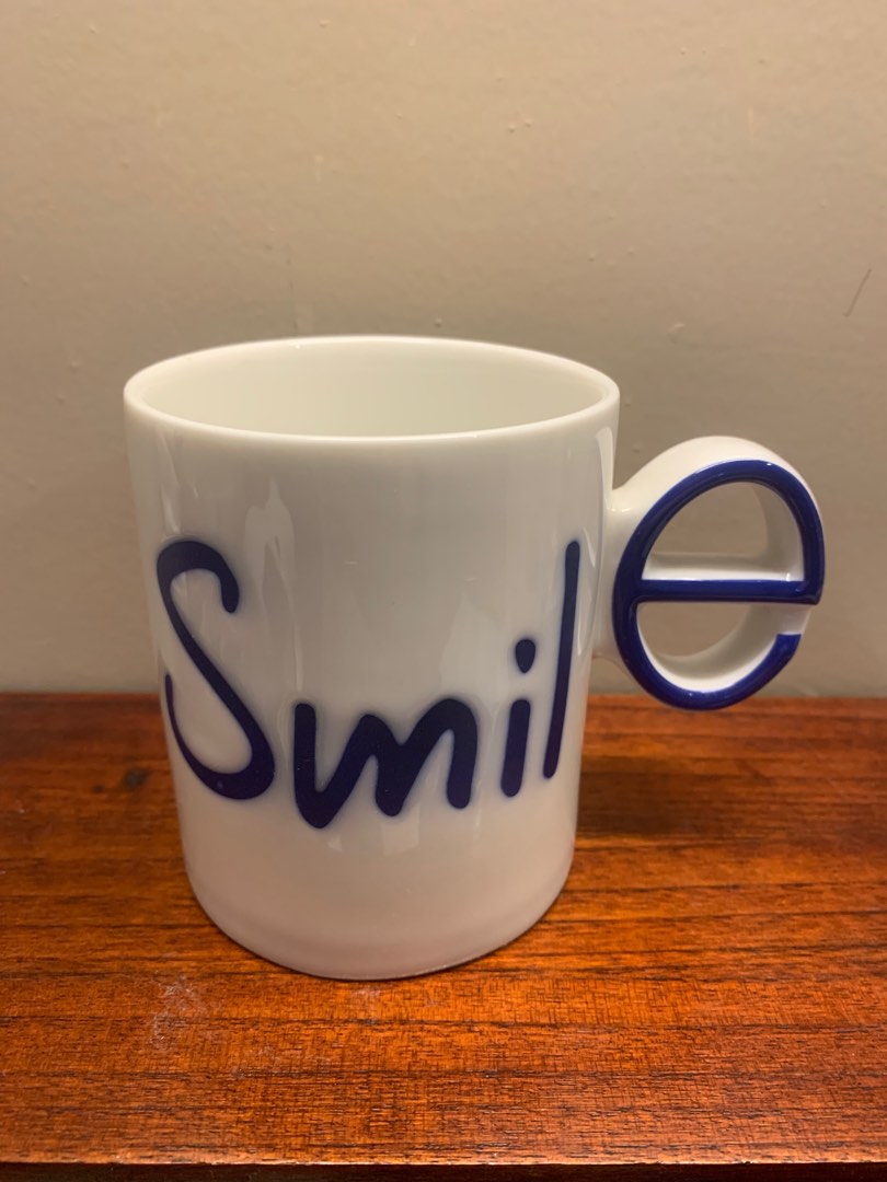 Francfranc die-cut special mug smile open your heart on Carousell