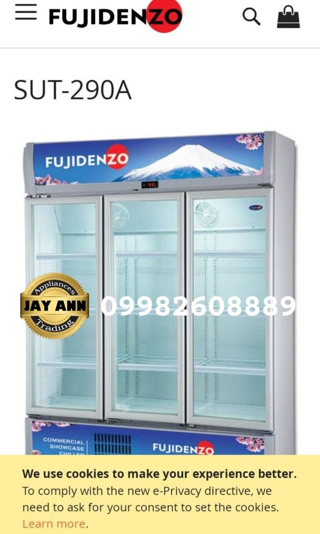 FUJIDENZO SHOWCASE CHILLER, TV & Home Appliances, Other Home Appliances ...