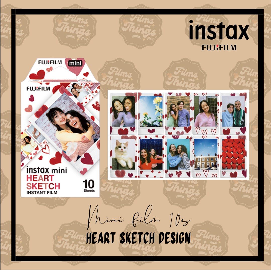 Fujifilm Instax Mini Film- 10s Heart Sketch on Carousell