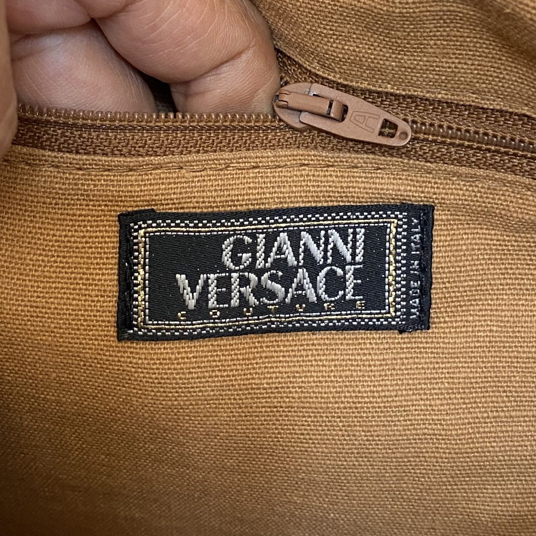 Gianni Versace Rare Vintage Gold Medusa Flap Leather Backpack, Men's ...