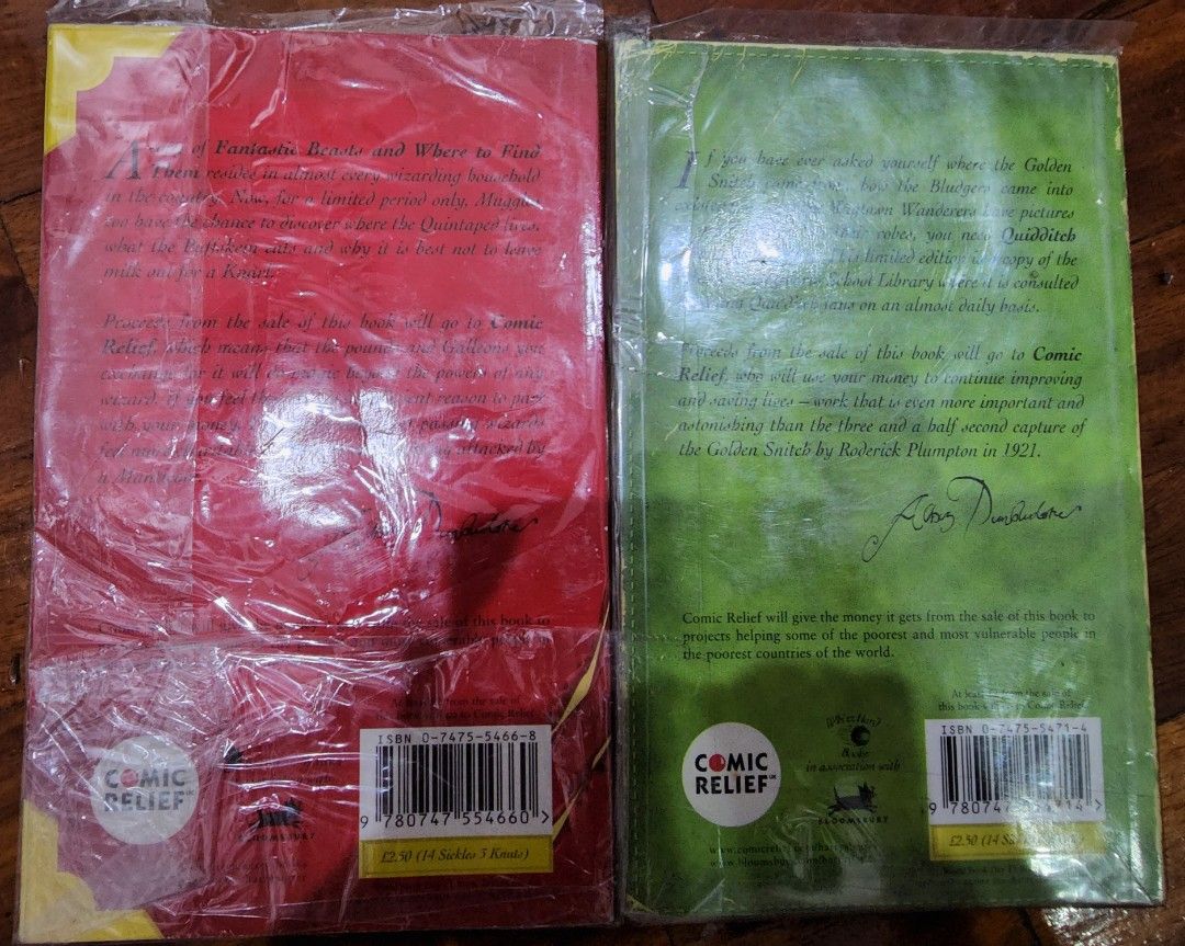 Harry Potter Comic Relief books (Quidditch, Fantastic Beasts) on Carousell