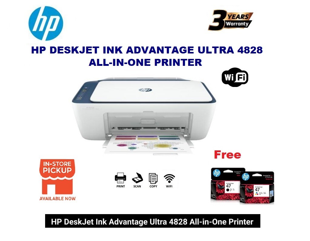 HP DeskJet Ink Advantage Ultra 4828 Printer Wireless (New), Computers ...