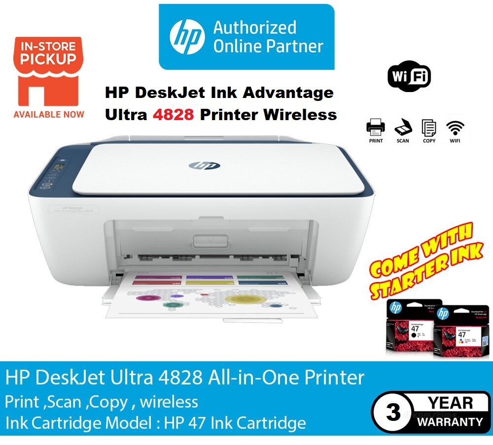 HP DeskJet Ink Advantage Ultra 4828 Printer Wireless (New), Computers ...
