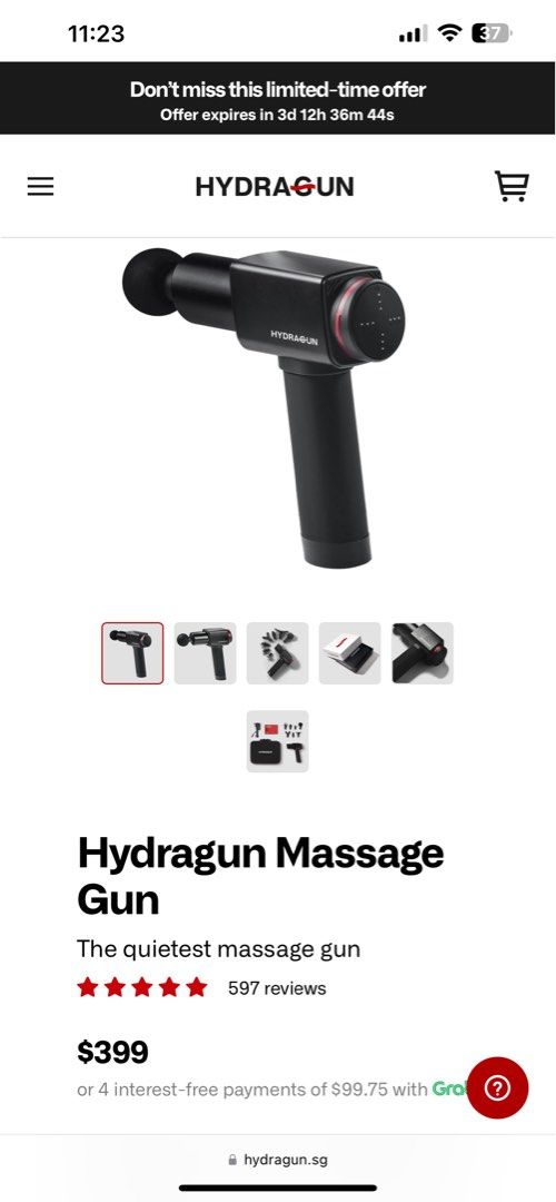 Hydragun Massage Gun, Health & Nutrition, Massage Devices on Carousell