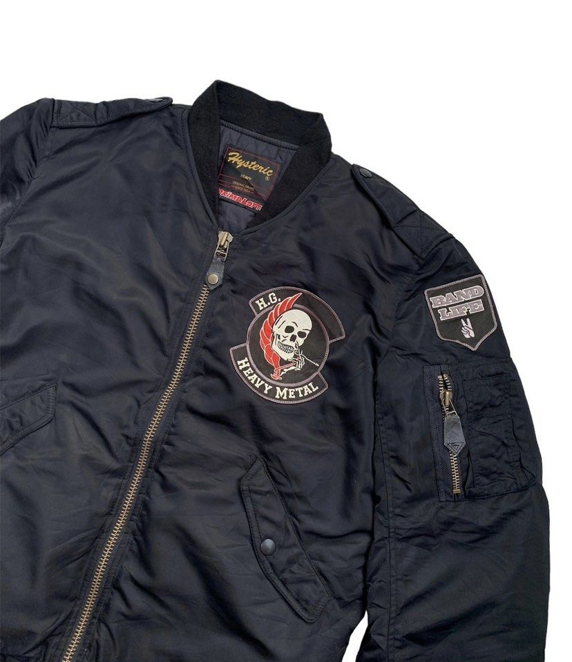 HYSTERIC GLAMOUR PRIMALOFT HEAVY METAL PACTH SKULL BOMBER JACKET ...
