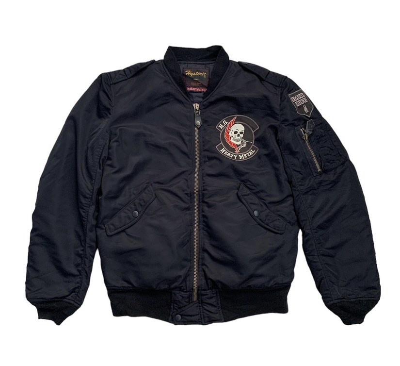 HYSTERIC GLAMOUR PRIMALOFT HEAVY METAL PACTH SKULL BOMBER JACKET ...
